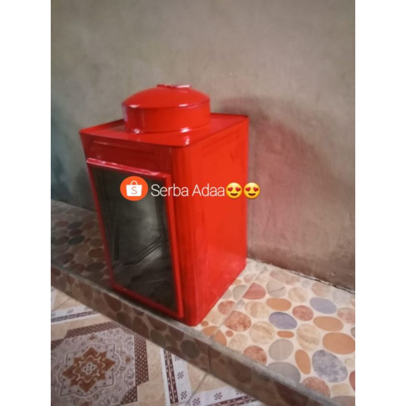 Jual blek kaleng kerupuk UK.25x35cm warna merah &hijau | Shopee Indonesia