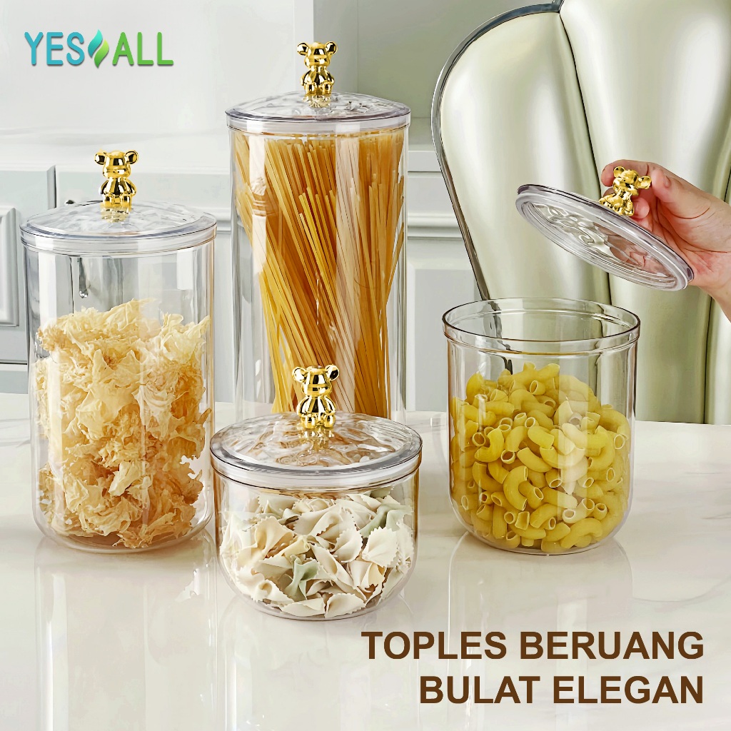 Jual YESALL Toples Beruang Serbaguna Plastik Bulat Transparan Aesthetic ...