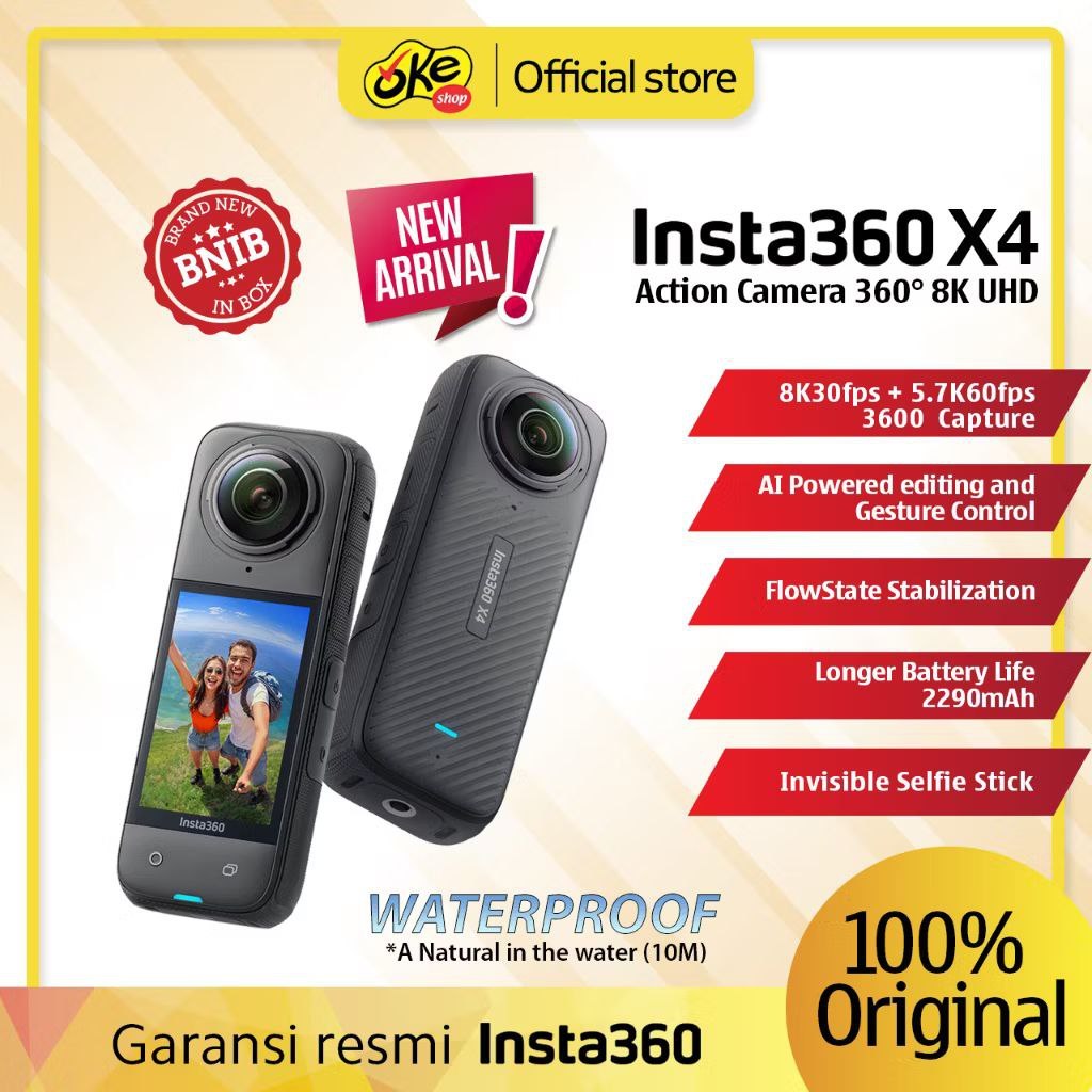 Jual Insta360 X4 Action Camera 360° 8K UHD - Garansi Resmi Insta360 | Shopee Indonesia