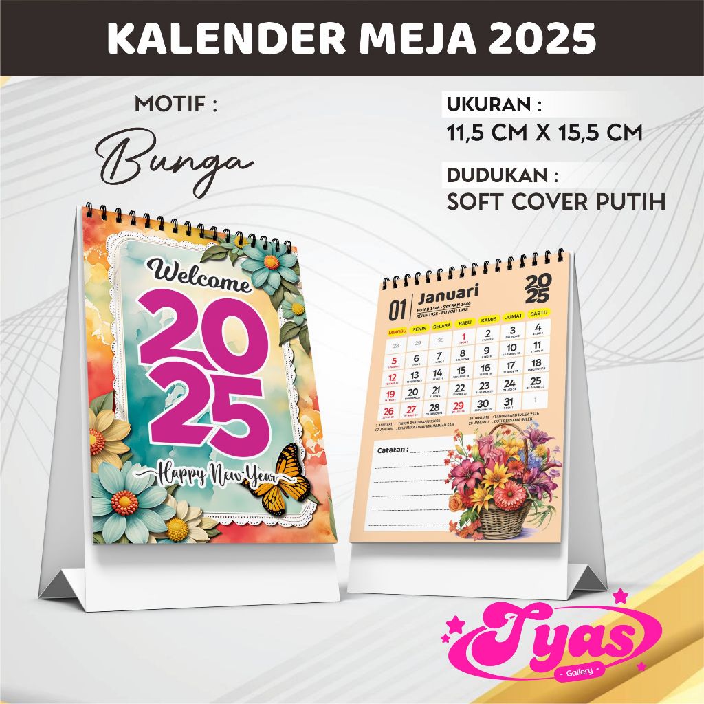 Jual KALENDER 2025 Aestethic Cute Murah - Kode : TY - Bunga | Shopee ...