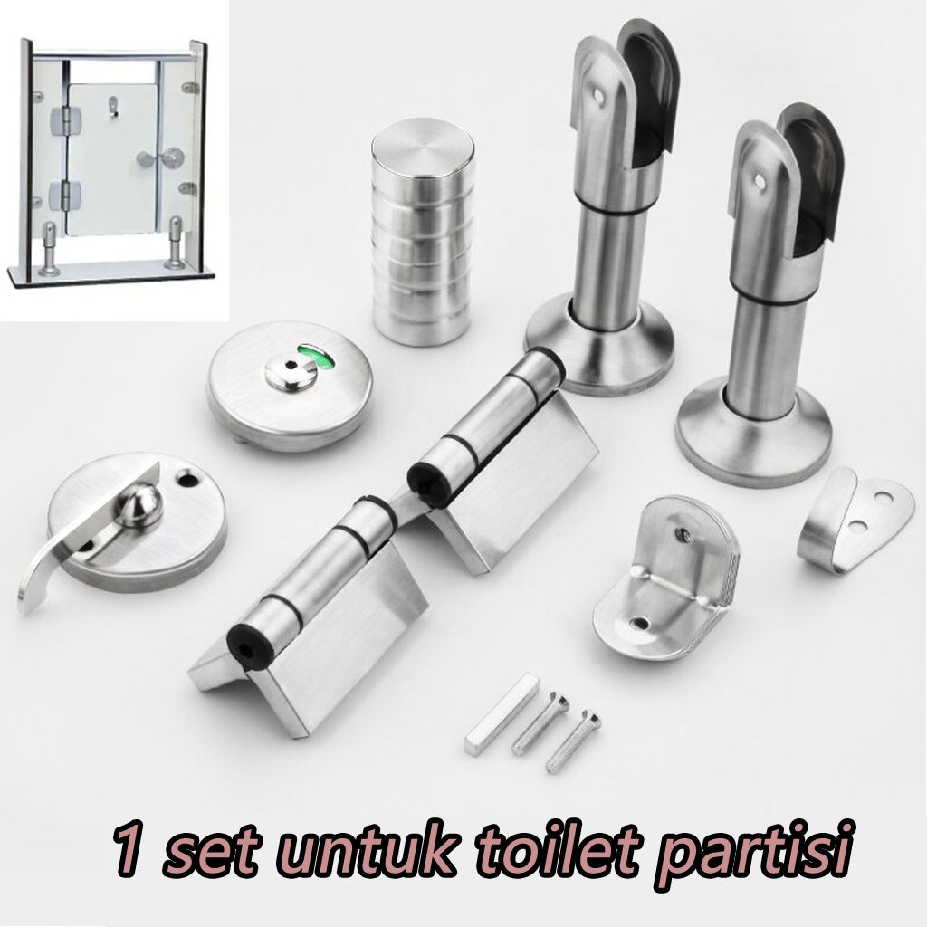 Jual 1 SET Braket Partisi Kubikal Toilet Stainless Steel Box Set ...