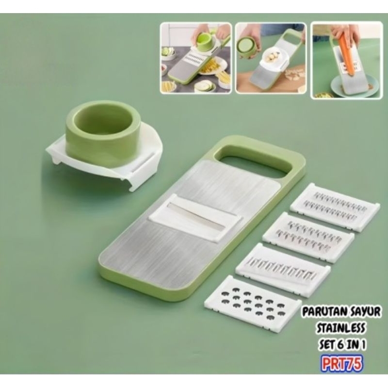 Jual PARUTAN SAYUR STAINLESS SET 6 IN 1 PRT75 Simple praktis Alat ...