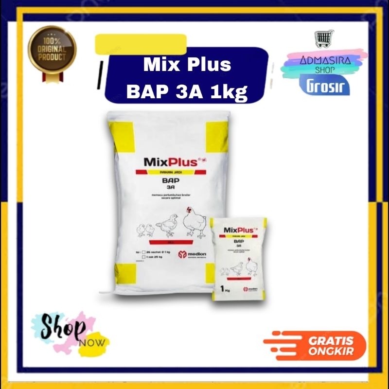 Jual MIX PLUS BAP 3A 1KG Medion Premix Pemacu Pertumbuhan Ayam Broiler Pedaging 1 kg | Shopee ...