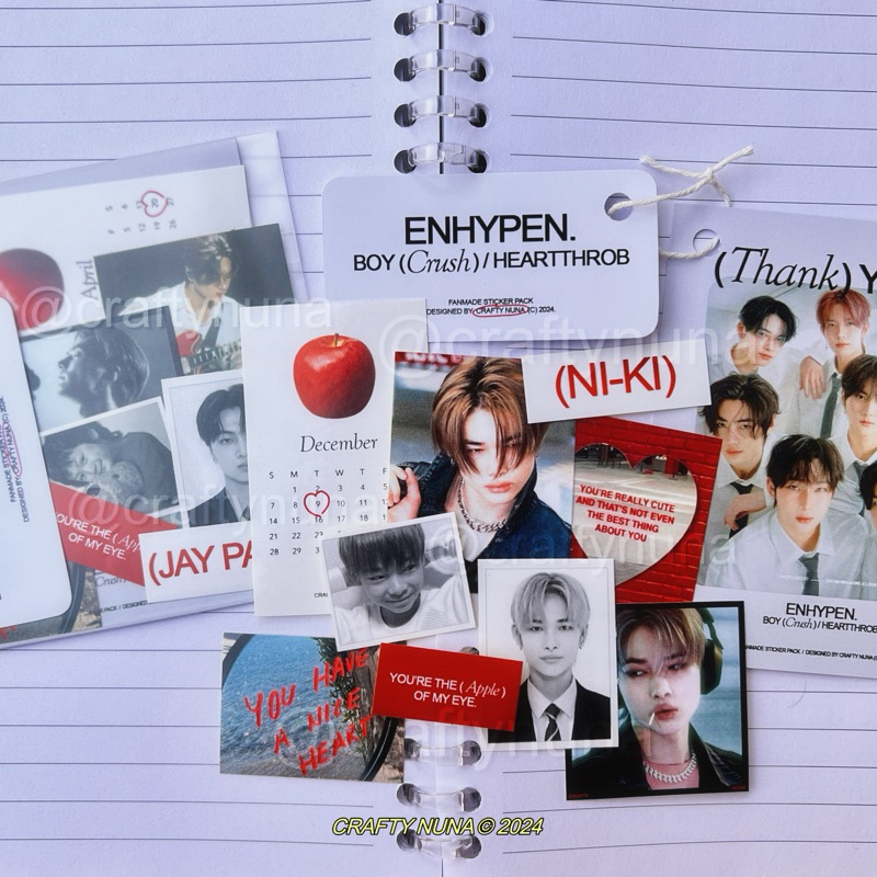 Jual ENHYPEN BOY CRUSH HEARTTHROB STICKER PACK AESTHETIC fanmade stiker set boyfie boyfriend ...