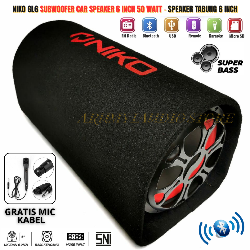 Jual NIKO GL 6 | Subwoofer Car Speaker 6 Inch | Speaker Tabung 6 Inch | Speaker GL 6 Bluetooth ...