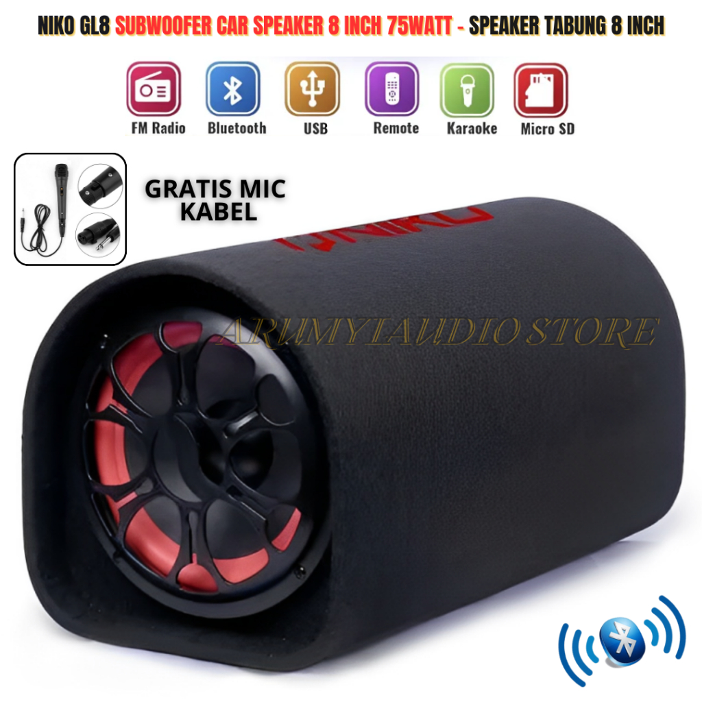 Jual Speaker Aktif Speaker Niko GL8 Bluetooth 8inc / speaker tabung Speaker Bass Subwoofer GL 8 ...