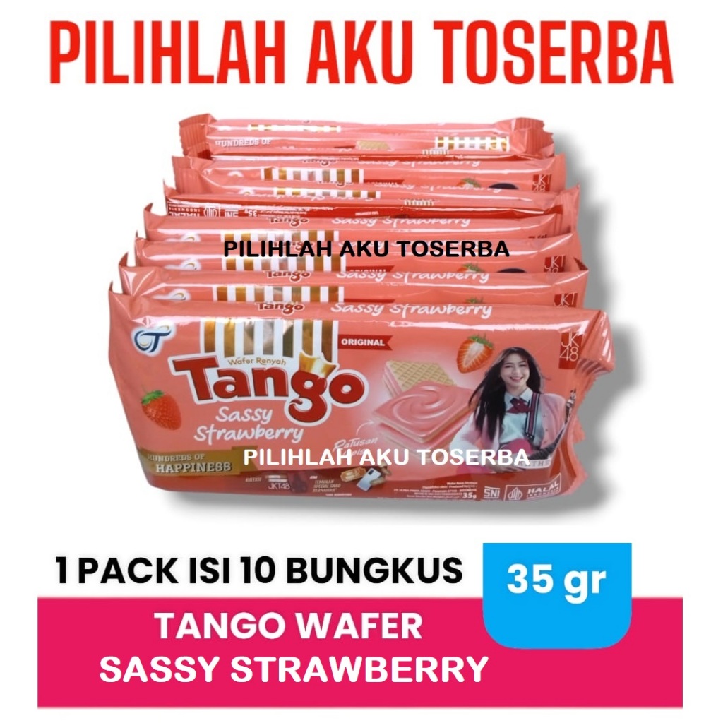 Jual Tango Wafer SASSY STRAWBERRY 35 gr - ( HARGA 1 PACK ISI 10 SACHET ...