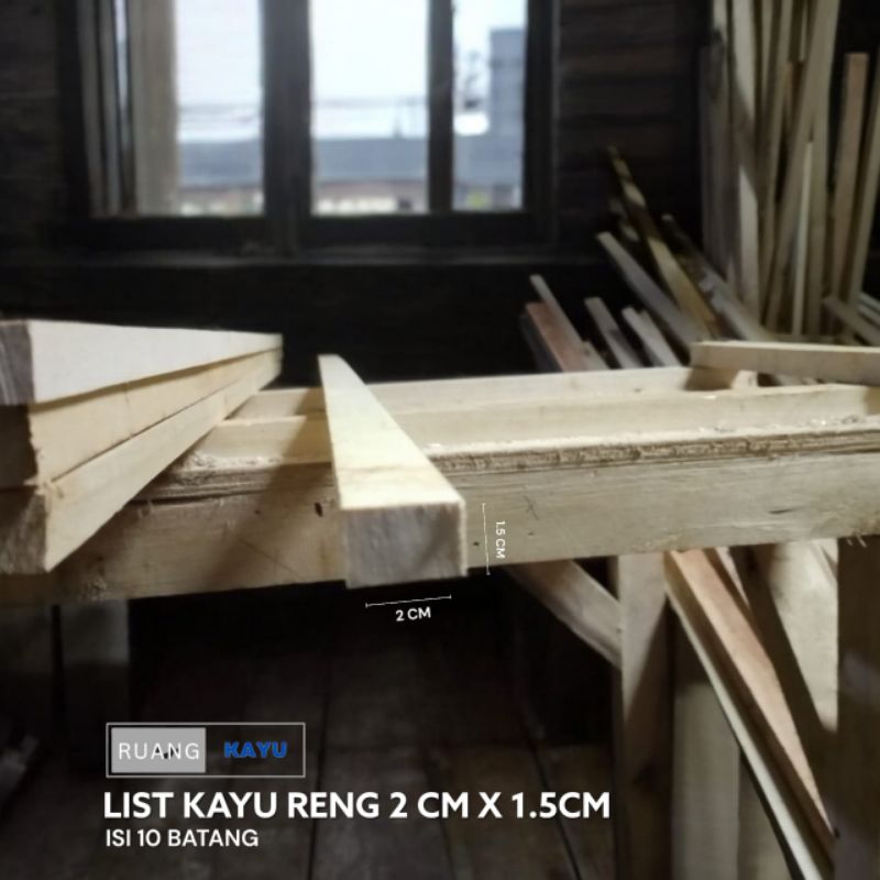 Jual list kayu reng 2,5 x 1,5 cm panjang 1 meter paket isi 10 batang ...