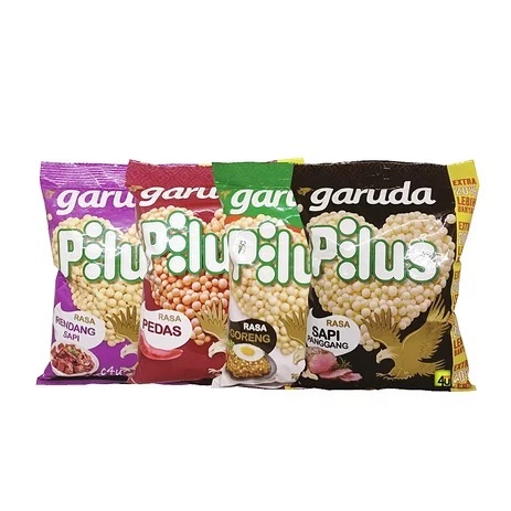 Jual Camilan Makanan Ringan Kacang Garuda Pilus Rasa Rendang Sapi, Mie ...