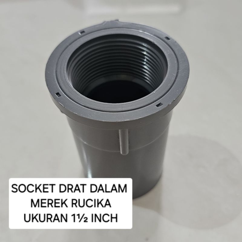 Jual Sambungan Pipa PVC SDD Socket Drat Dalam 1½ Inch AW Rucika Tebal ...