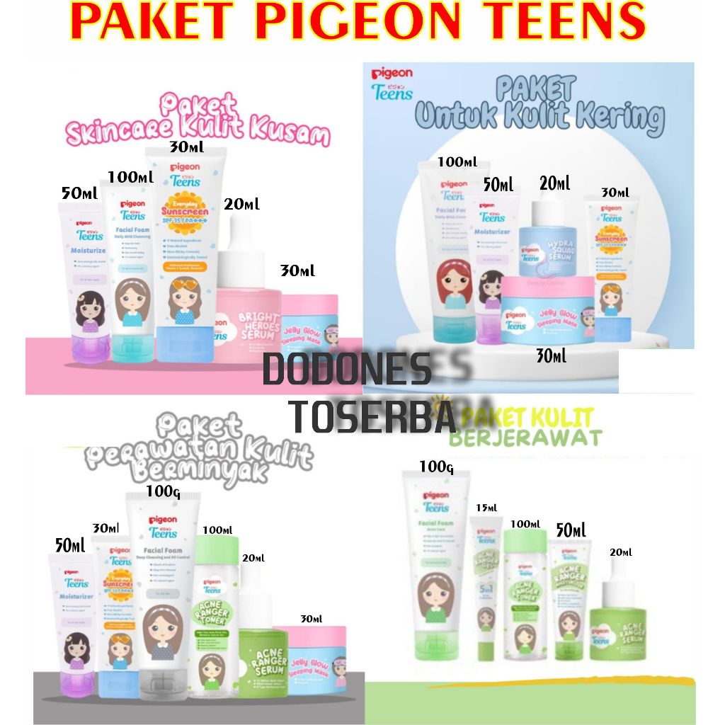 Jual Pigeon Teens Satu Paket Lengkap skincare Masalah Kulit | Shopee ...