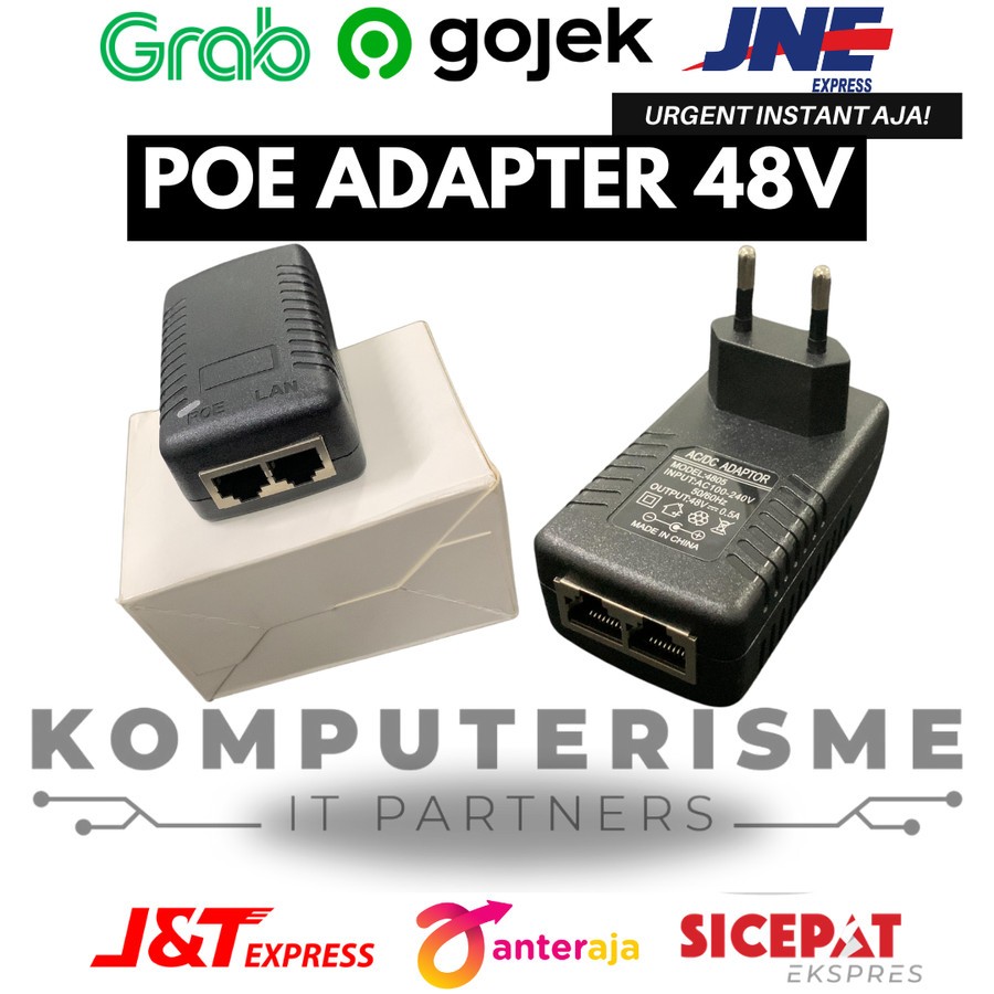 Jual Adaptor POE Injector Ethernet EU Plug 48V RJ45 POE Power Plug 2 ...