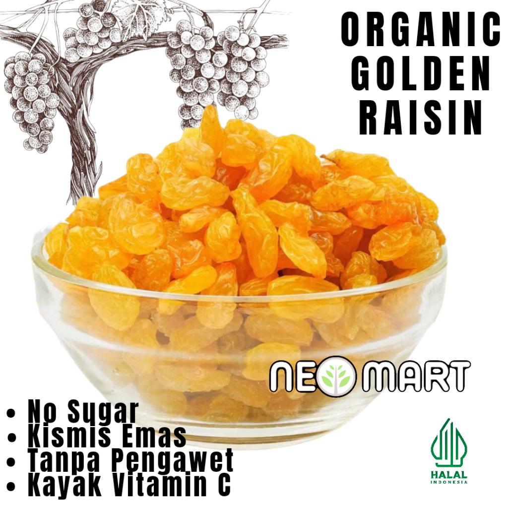 Jual Kismis Kuning 500gram (1/2kg)/ Golden Raisin/ Anggur Kering tanpa ...