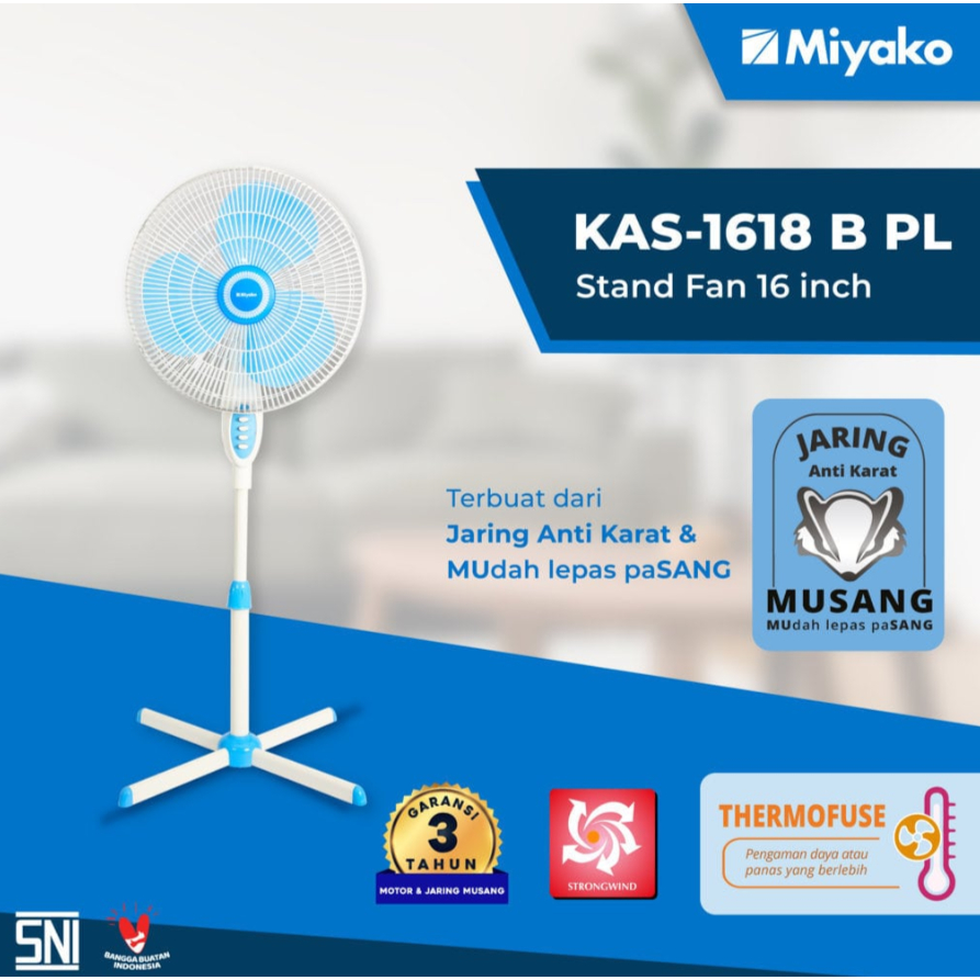 Jual Kipas Angin Miyako KAS-1618 B PL / Kipas Angin Berdiri / Standfan miyako (plastik) | Shopee ...