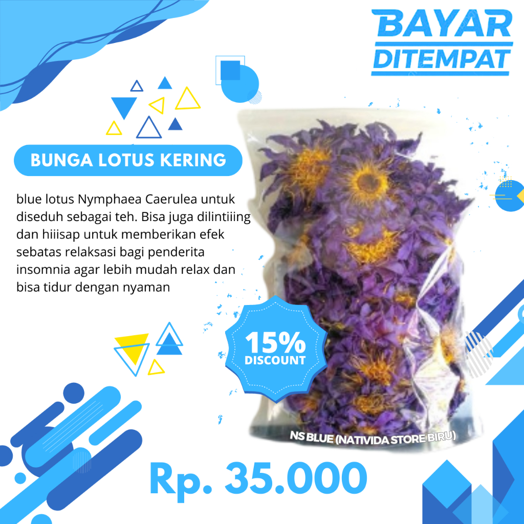 Jual TEH BUNGA LOTUS KERING / TEH BUNGA LOTUS BIRU / DRIED BLUE LOTUS ...