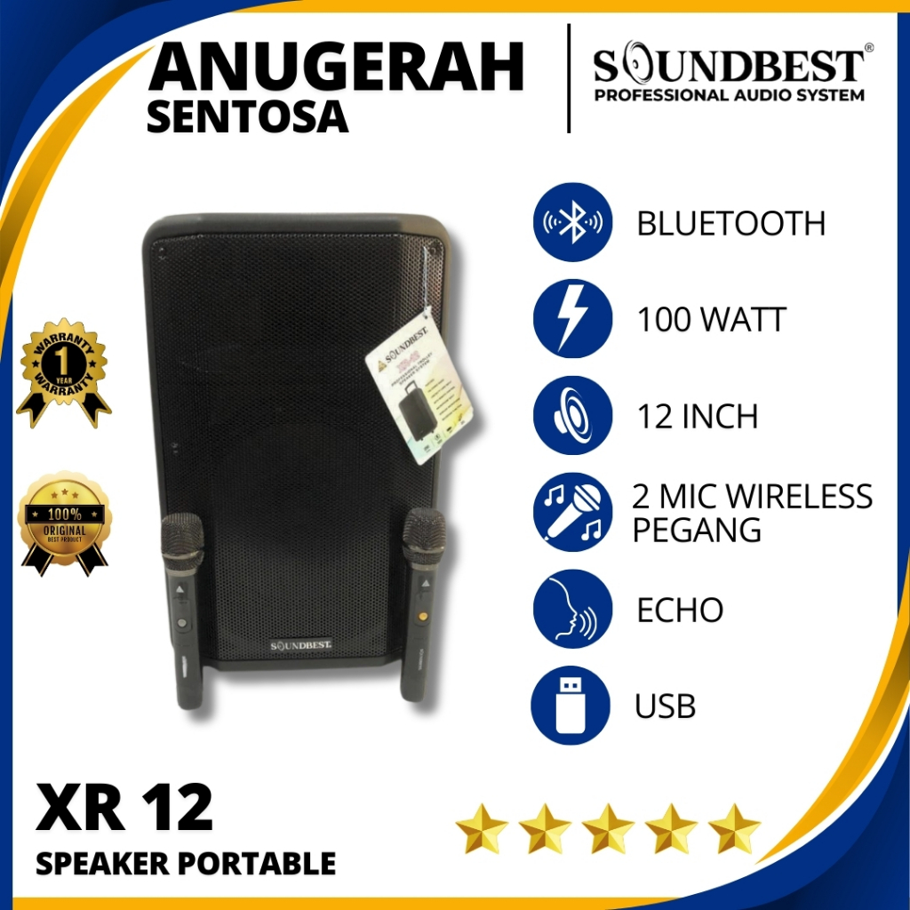 Jual Speaker Aktif Portable Wireless Bluetooth Soundbest XR 12 Ukuran 12 Inch Original | Shopee ...