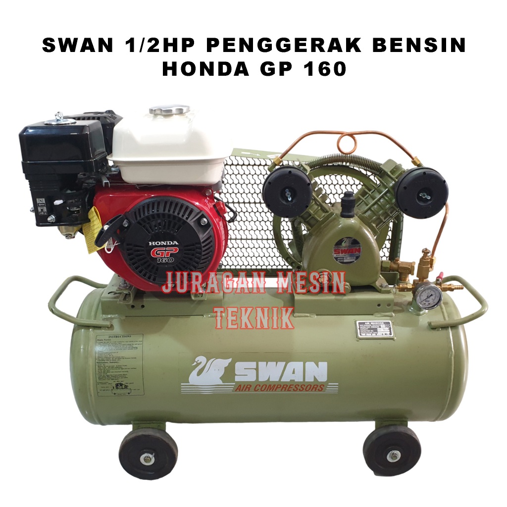 Jual Swan Mesin Kompresor 1/2 HP - Penggerak Bensin Honda GP 160 | Shopee Indonesia