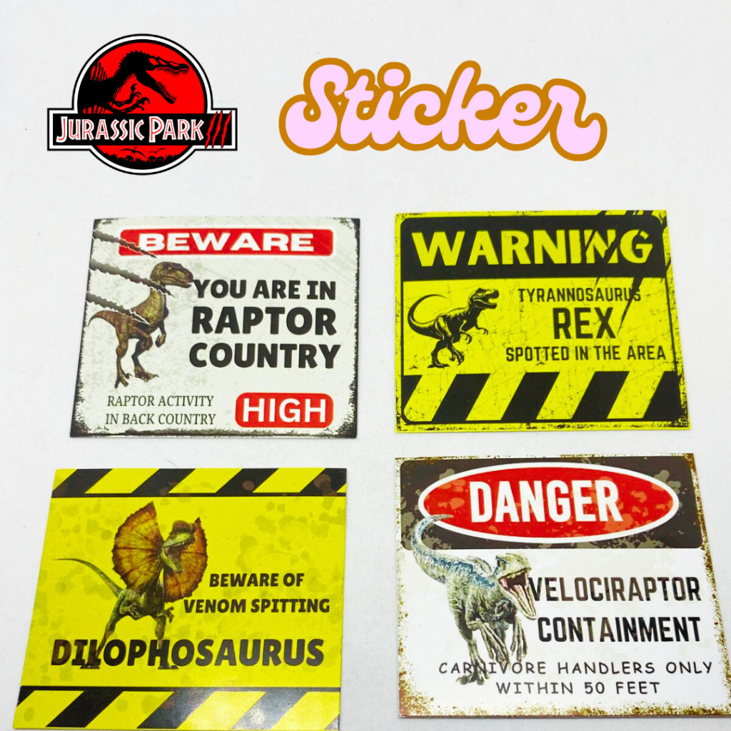 Jual Stiker Jurassic Park T-rex Raptor Sticker | Shopee Indonesia