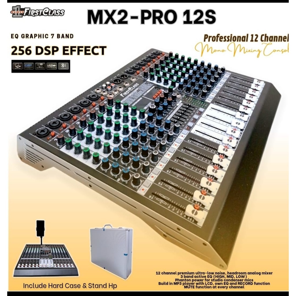 Jual MIXER PROFESSIONAL FIRSTCLASS MX2 - PRO 12S 12 CHANNEL | MIXER 12 ...