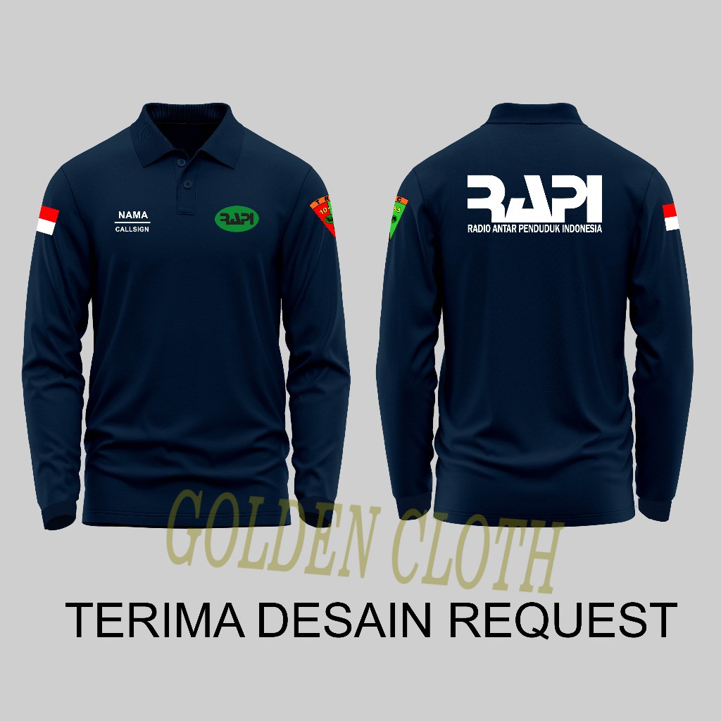 Jual Polo Shirt Kaos Kerah RAPI Radio Antar Pendduduk Indonesia Lengan ...
