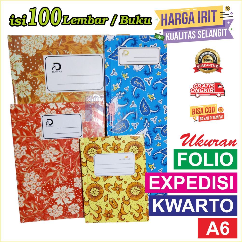 Jual BUKU HARD COVER / BUKU LAPORAN / BUKU CATATAN KWARTO, QUARTO, A6, FOLIO, EXPEDISI, HARGA 1 ...