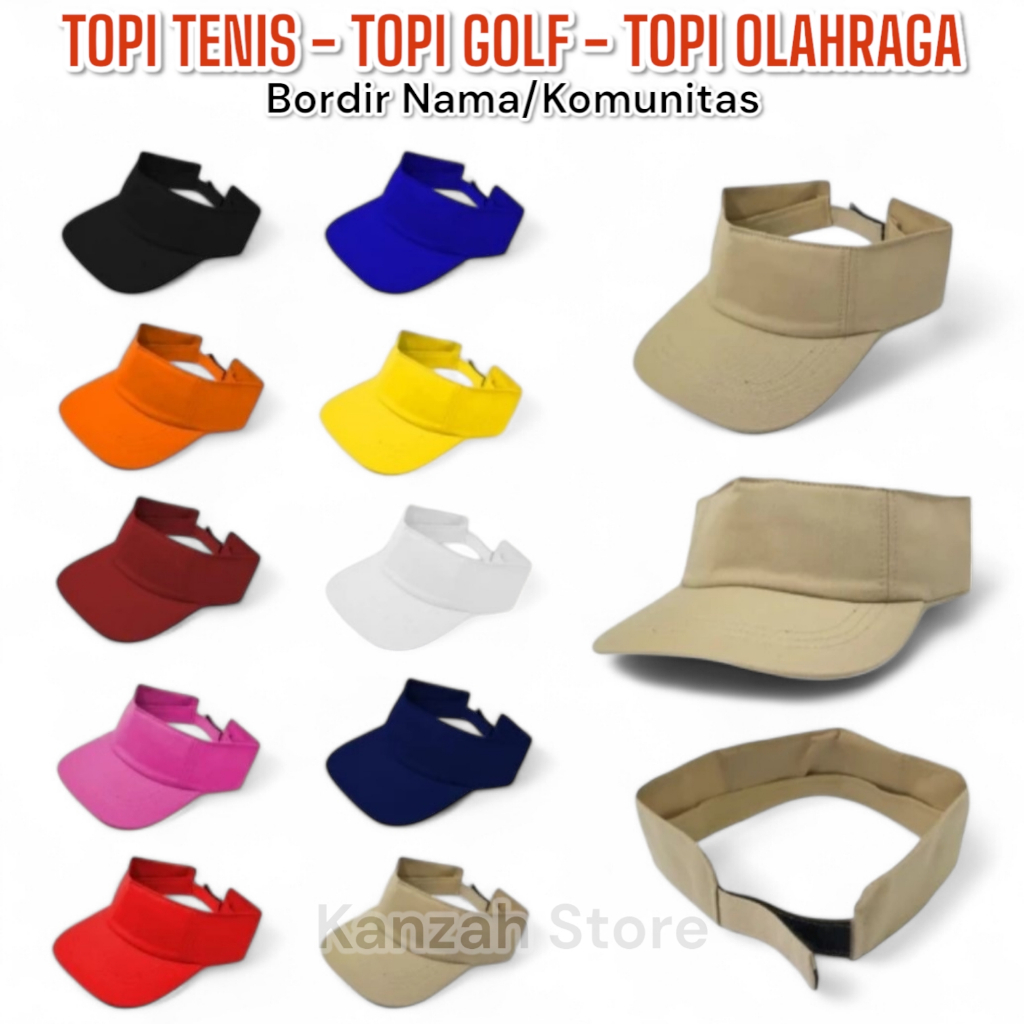 Jual Topi Bolong Olahraga Tenis Golf REQUEST BORDIR NAMA - Topi ...