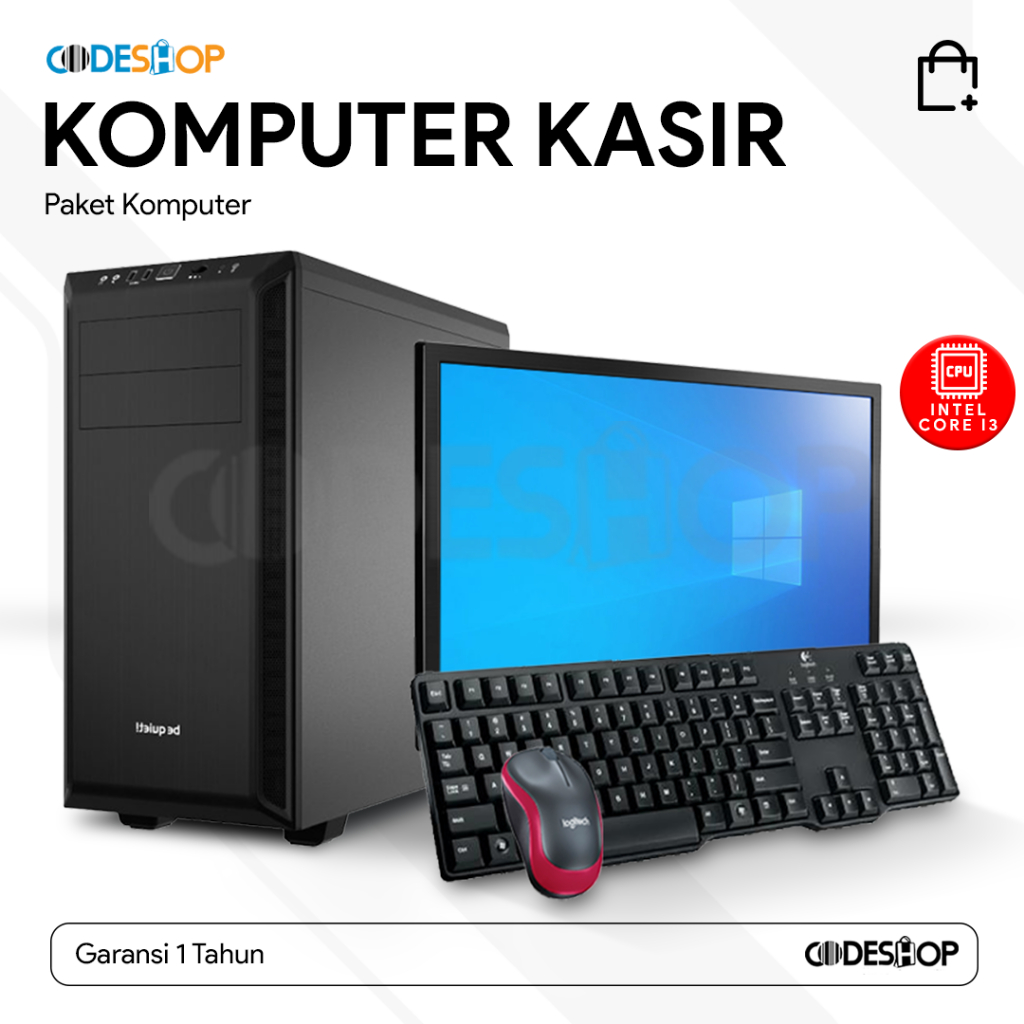 Jual Paket Komputer PC Rakitan Intel Core i3 RAM 8GB SSD 256GB Full Set Kantor Kasir Retail ...