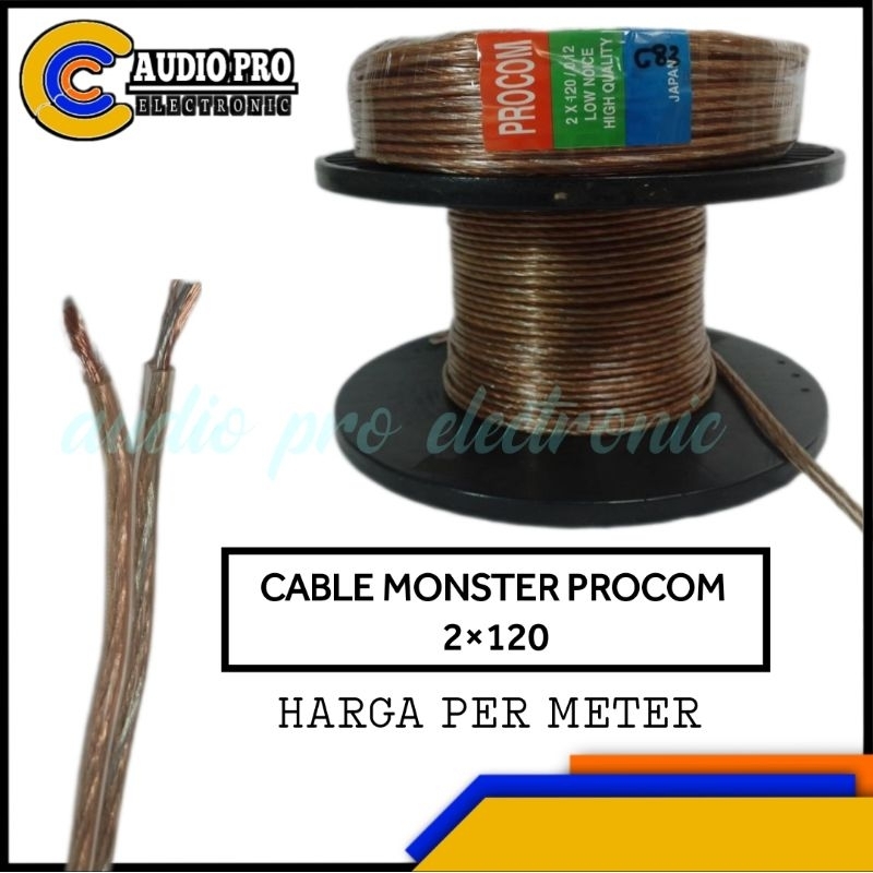 Jual CABLE MONSTER KABEL LISTRIK TRANSPARAN CABLE SPEAKER AUDIO PROCOM ...