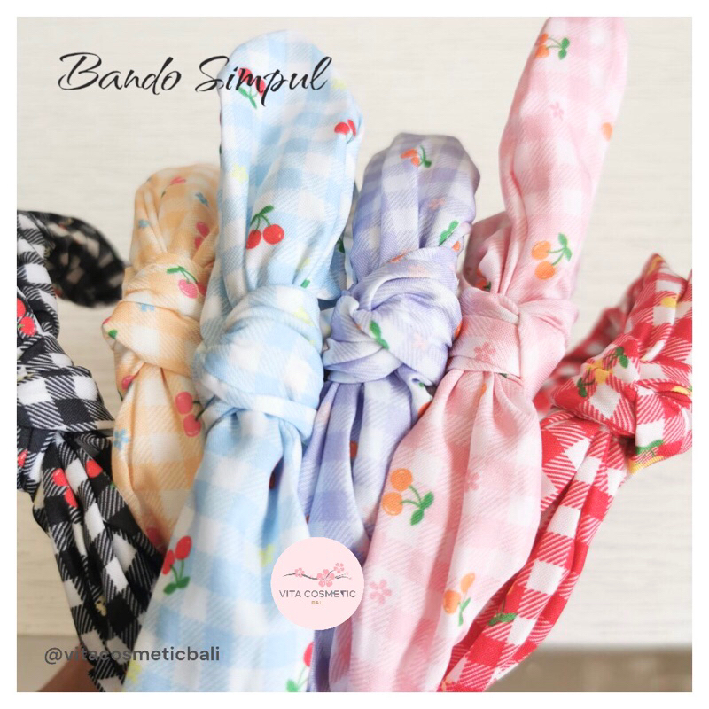 Jual Bando Bunga Simpul Korea / Bando Bandana Polos Wanita / Headband ...