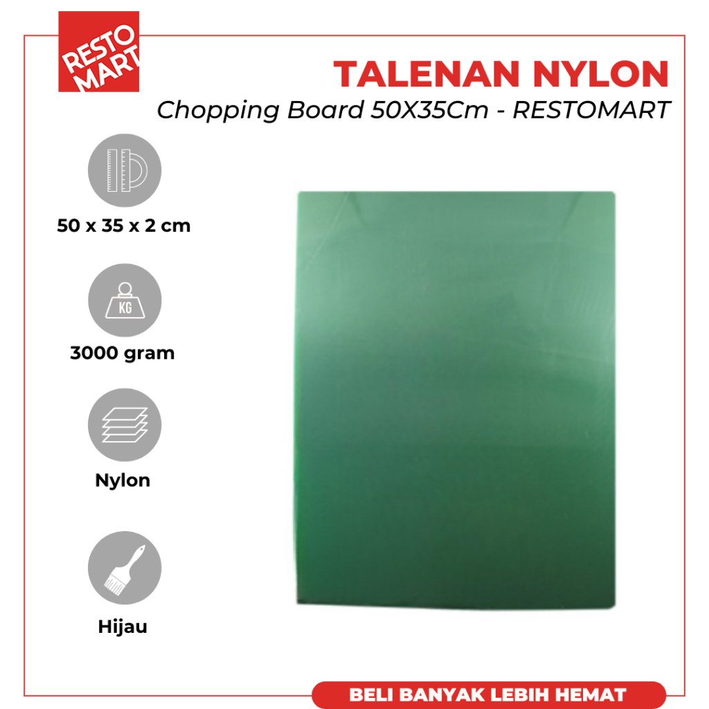 Jual Talenan Nylon / Talenan Dapur Hijau / Chopping Board 500 x 350 x ...