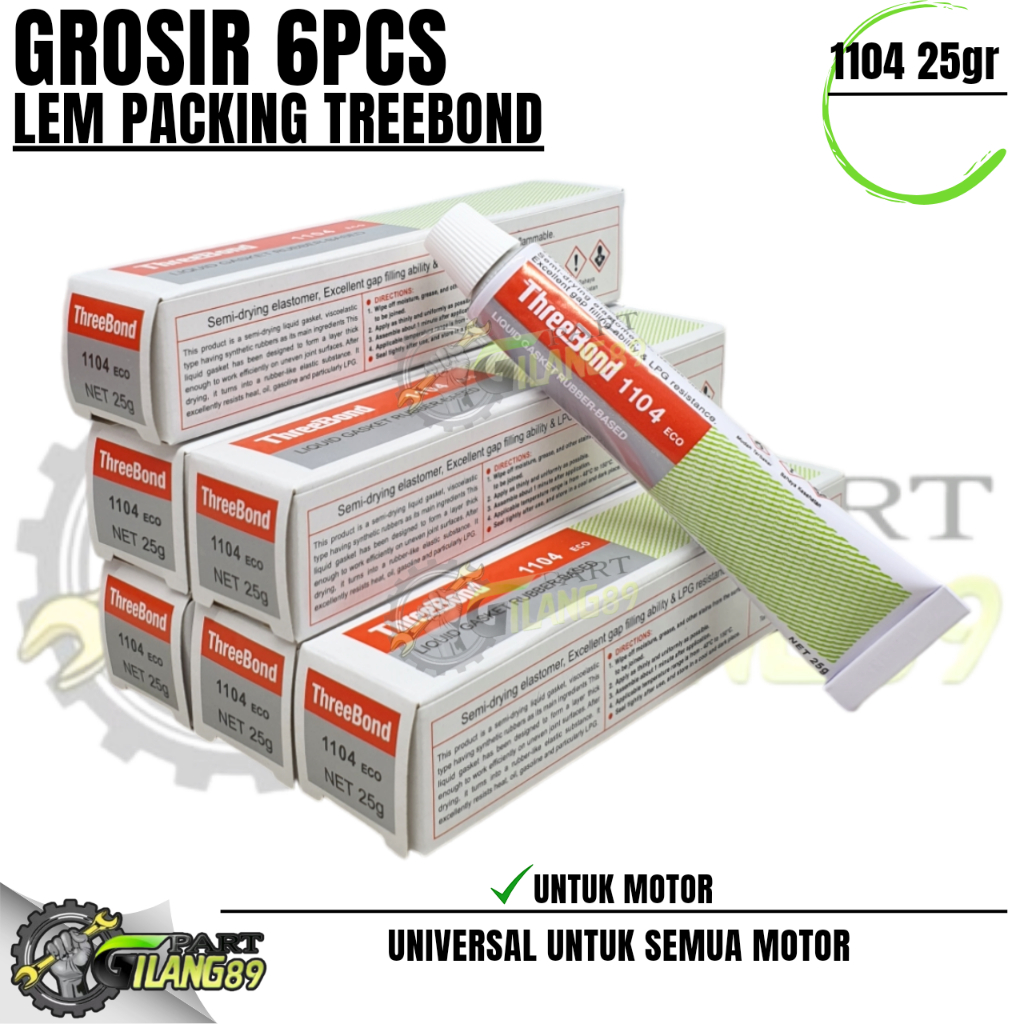 Jual ORIGINAL GROSIR 6 PCS LEM PAKING MESIN BLOK THREEBOND 1104 25 GR ...