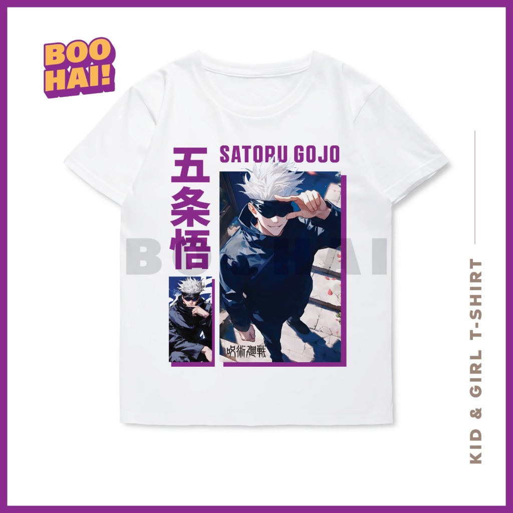 Jual B&O Baju Kaos Anak Gambar Gojo Satoru dari Anime Jujutsu Kaisen ...