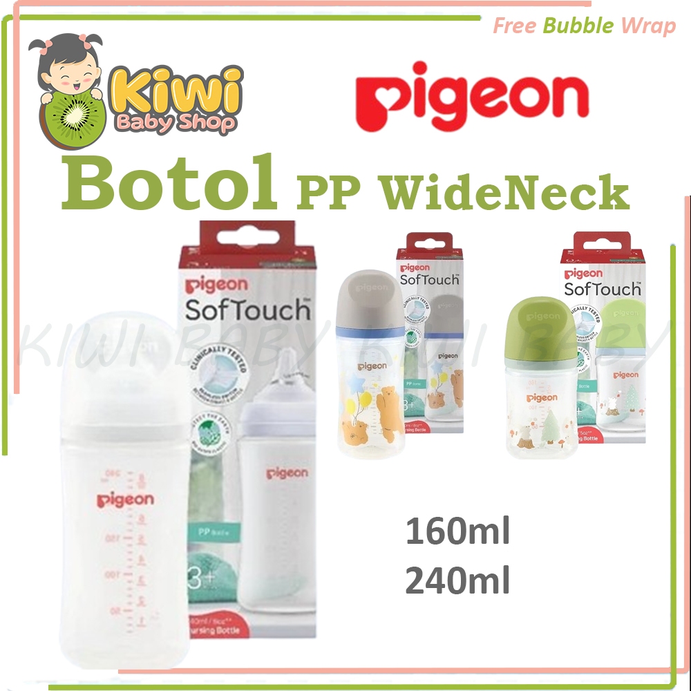 Jual Pigeon Botol PP Wide Neck 160ml w/ SofTouch Nipple | Shopee Indonesia
