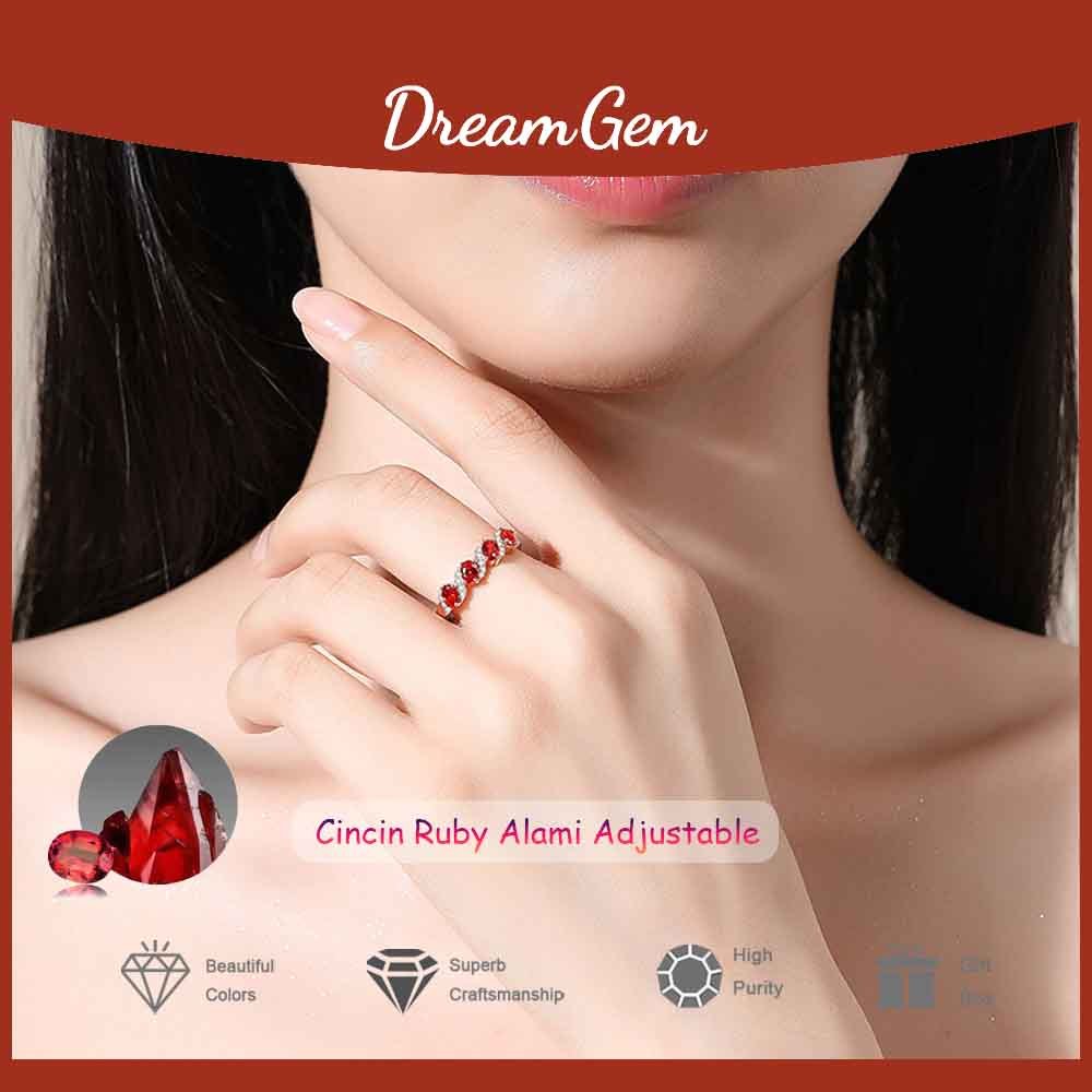 Jual Cincin Titanium Ruby Anti Karat Wanita Adjustable Dengan ...