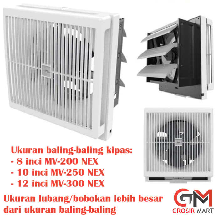 Jual Maspion Kipas Exhaust Fan Dinding 8 10 12 inci inch 8" 10" 12" MV ...