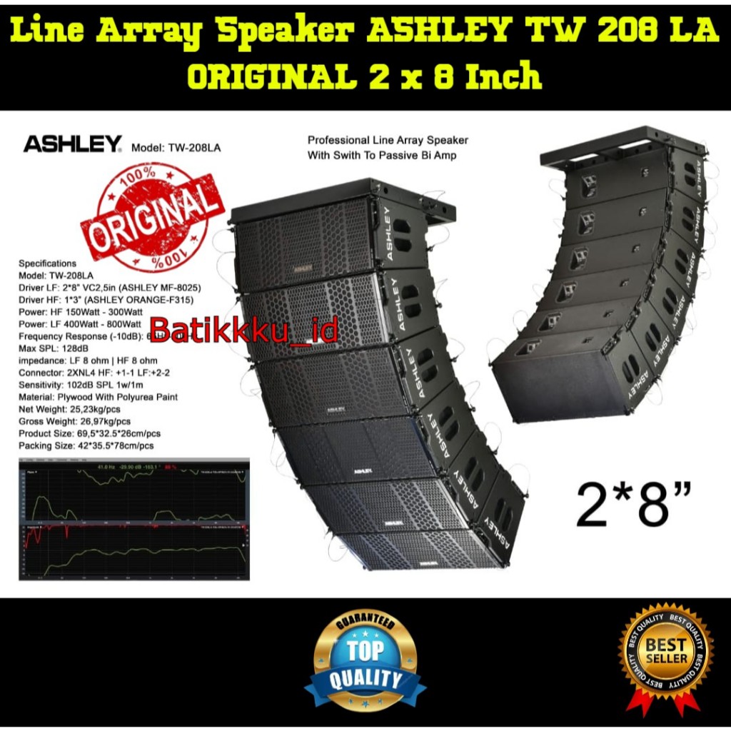 Jual Line Array Speaker ASHLEY TW 208 LA TW208LA Original 2 x 8 Inch TW ...