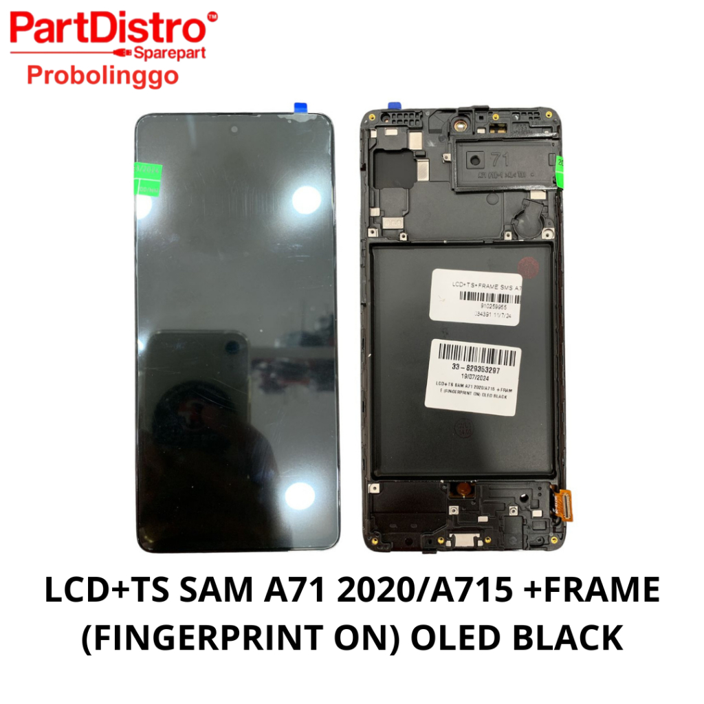 Jual LCD TS FULLSET SAM A71 2020/A715 (FINGERPRINT ON) OLED BLACK ...