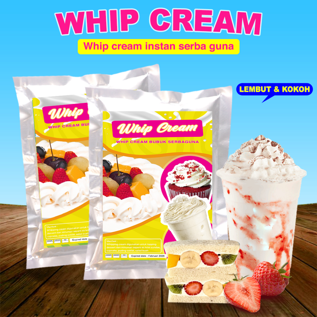 Jual WHIP CREAM PREMIUM 250GR / BUBUK WHIP CREAM 250g / WHIPPED CREAM ...