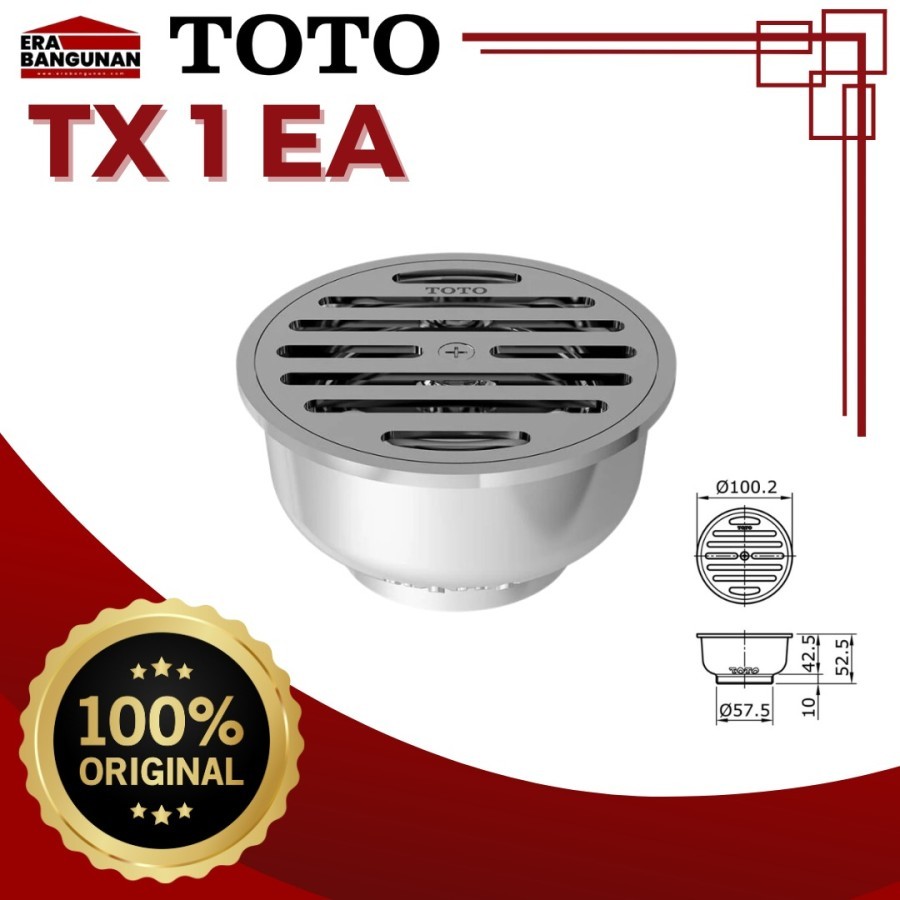 Jual Floor drain Toto TX1EA / Floor drain toto TX 1EA NEW PRODUK ...