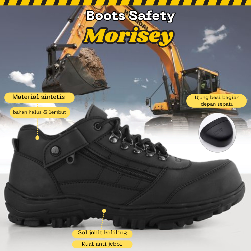 Jual Sepatu Safety Pria Ujung Besi Kerja Lapangan, Sepatu Pria Safety ...