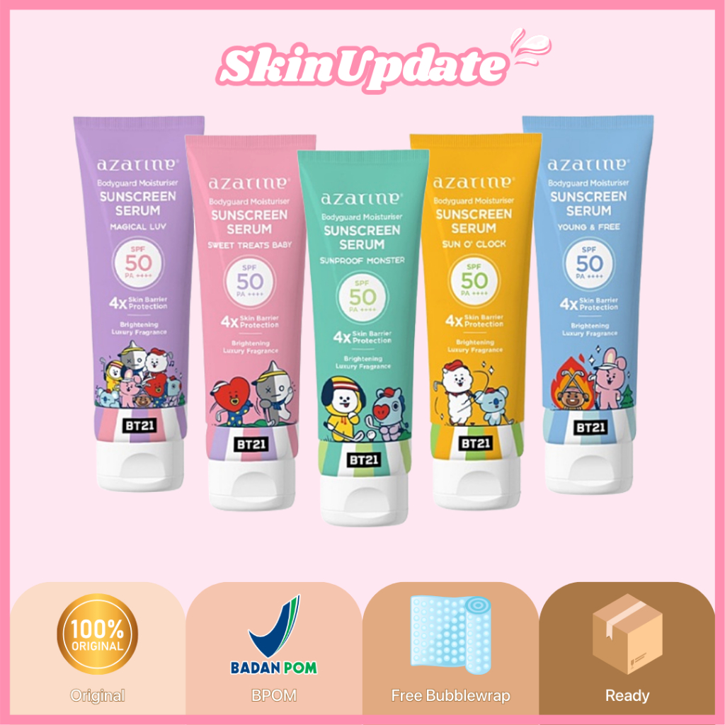 Jual AZARINE BT21 BTS Body Guard Moisturizer Sunscreen Serum SPF 50 PA ...