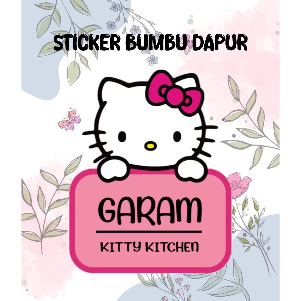 Jual Stiker Label Nama Bumbu Dapur Custom Hello Kitty Kerropi1 Pack ...