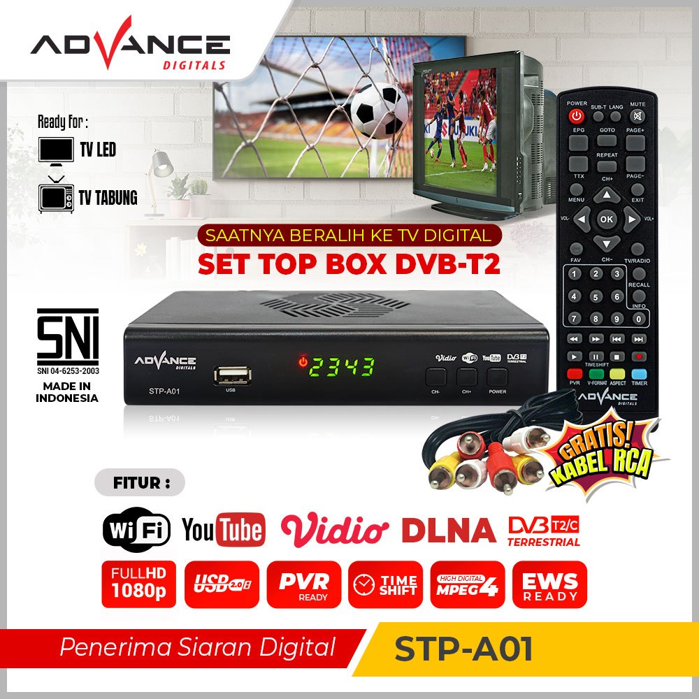 Jual Set Top Box TV Digital Receiver Penerima Siaran Full HD STB Wifi Bisa Youtube DVB-T2 ...