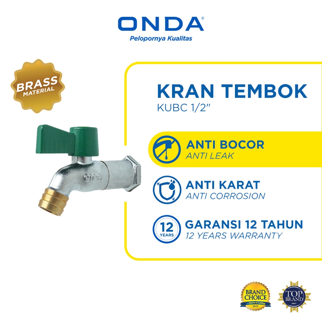 Jual ONDA Kran Taman Kran Air Tembok Kuningan Anti Bocor Anti Karat ...