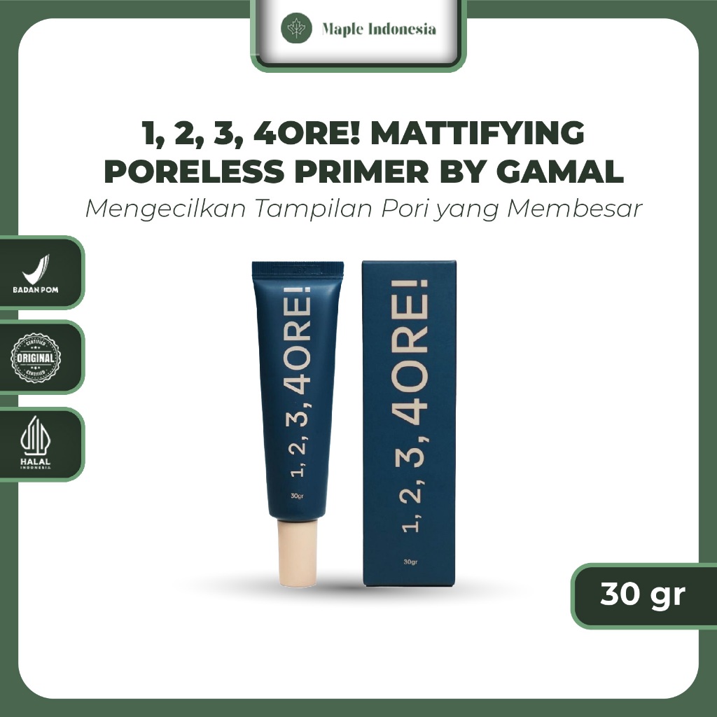 Jual 1,2,3,4ORE! Mattifying Poreless Primer - By Gamal Men | Shopee ...