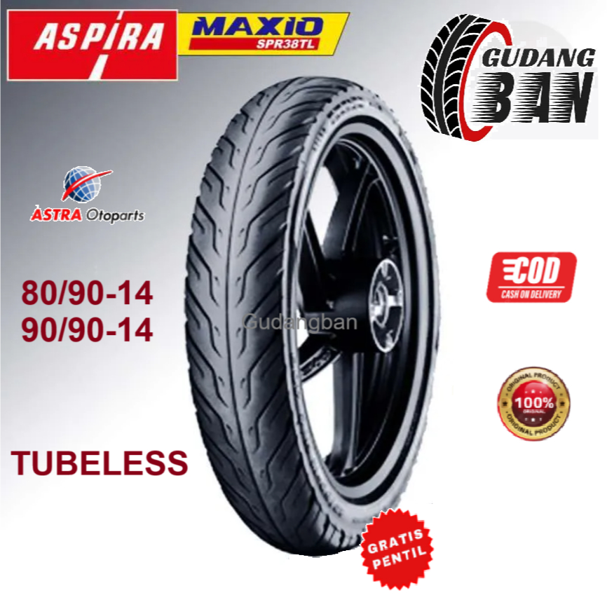 Jual ( TUBELESS ) SPR38 ASPIRA MAXIO ban motor matic RING 14 SPR 38 (CEK VARIAN 80 atau 90 ...