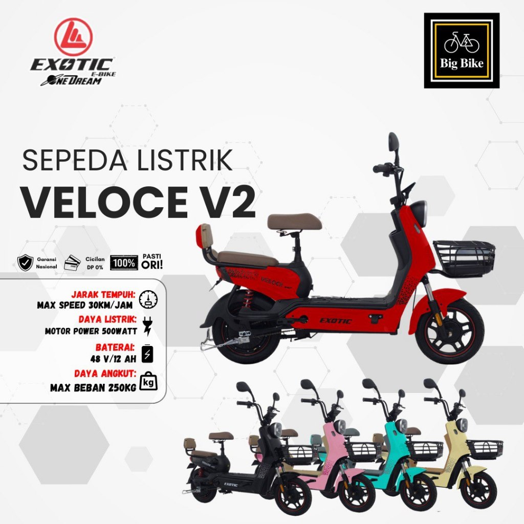 Jual SEPEDA LISTRIK EXOTIC VELOCE V2 | Shopee Indonesia