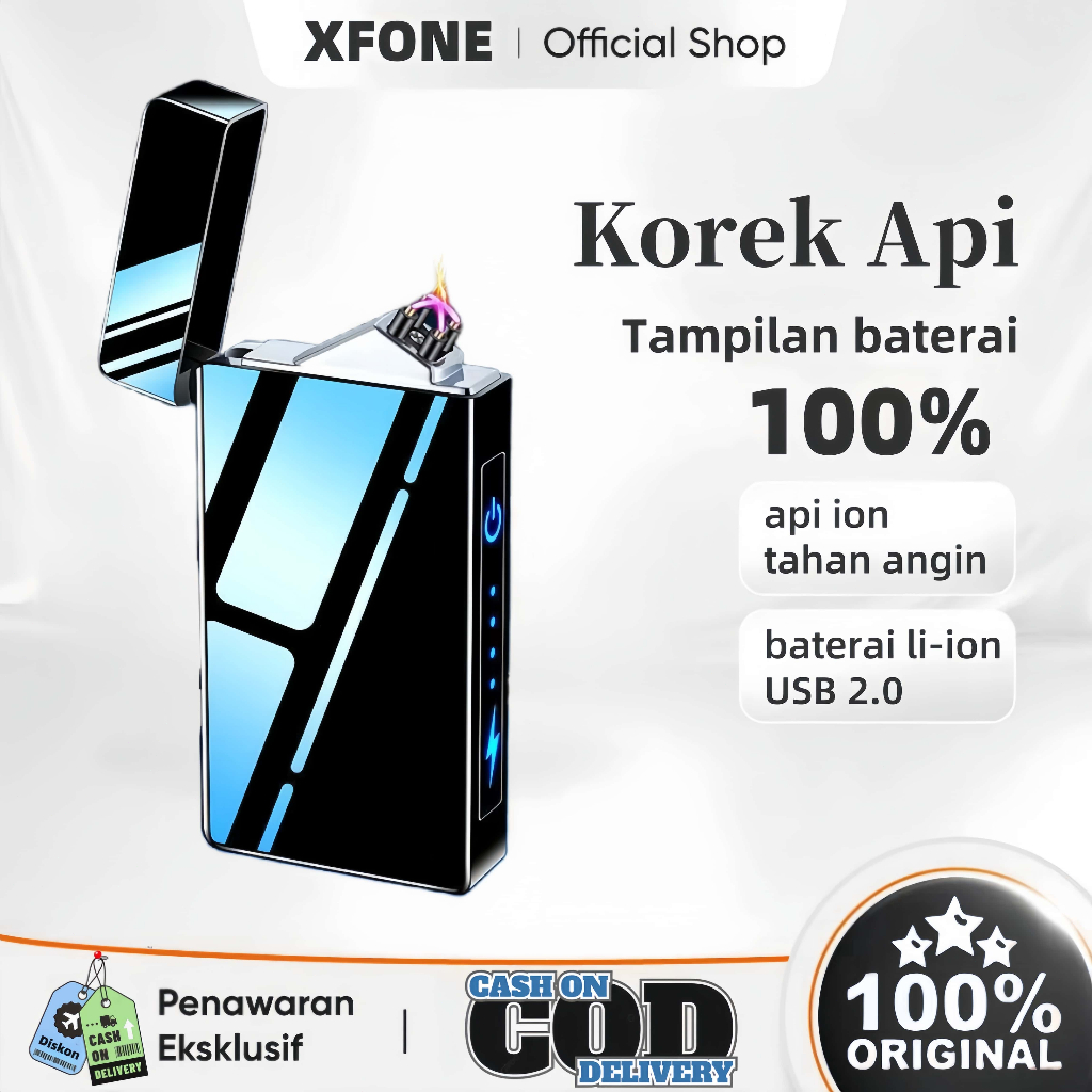 Jual XFONE Korek api listrik 100% Pemantik api elektronik desain tahan ...