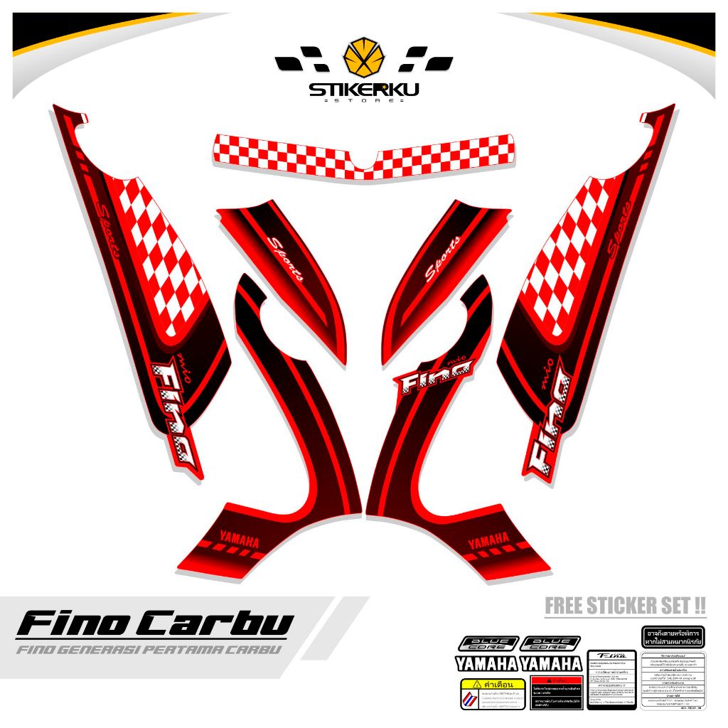 Jual STICKER FINO KARBU / MTF 13 / STRIPING FINO S CARBU / SETIKER FINO ...