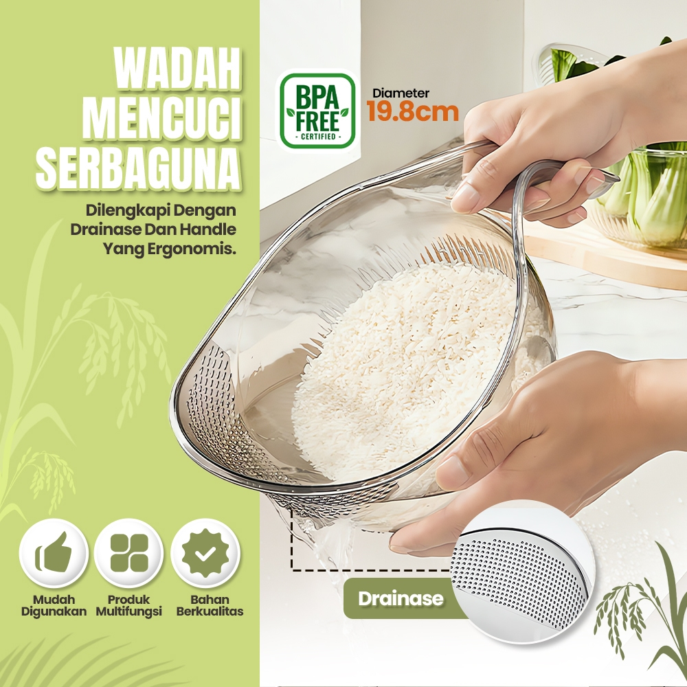 Jual Wadah Cuci Beras Multifungsi - Tempat Cuci Buah dan Sayur yang ...